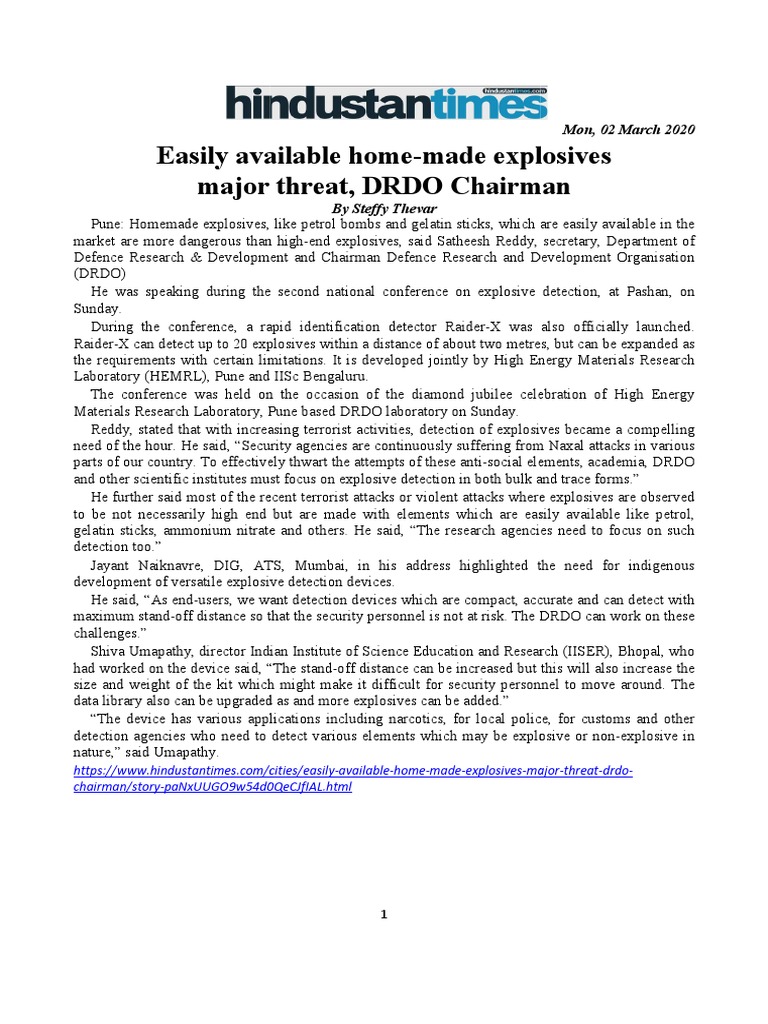 DRDO News 29 Feb-02 Mar 2020 | PDF