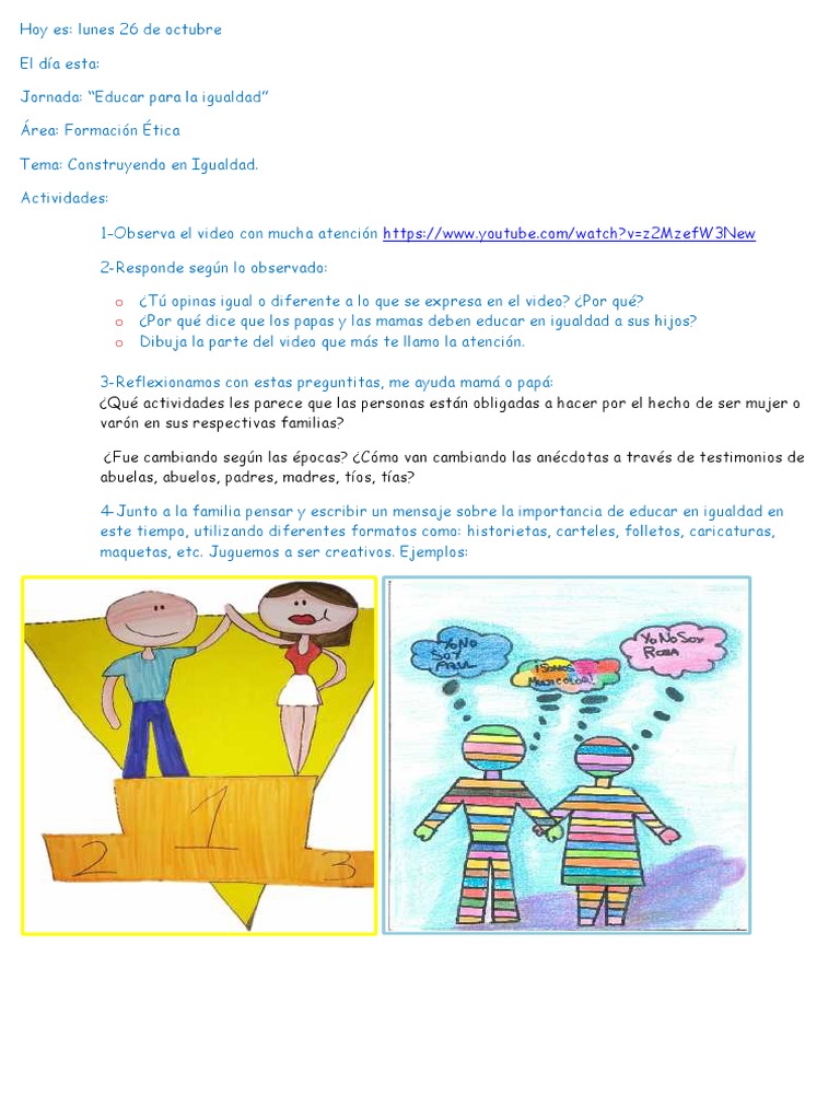 Actividades Creativas para Educar en Igualdad | PDF