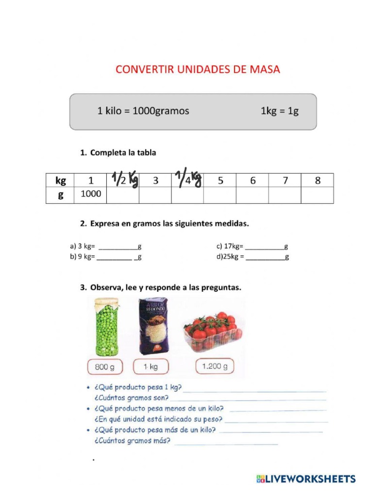 Matem Kilos y Gramos | PDF