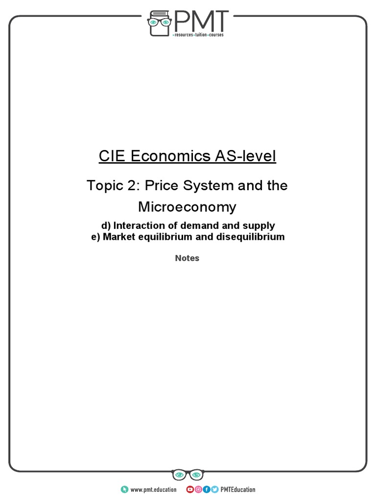 D) and E) Interaction of Demand and Supply and Market Equilibrium | PDF