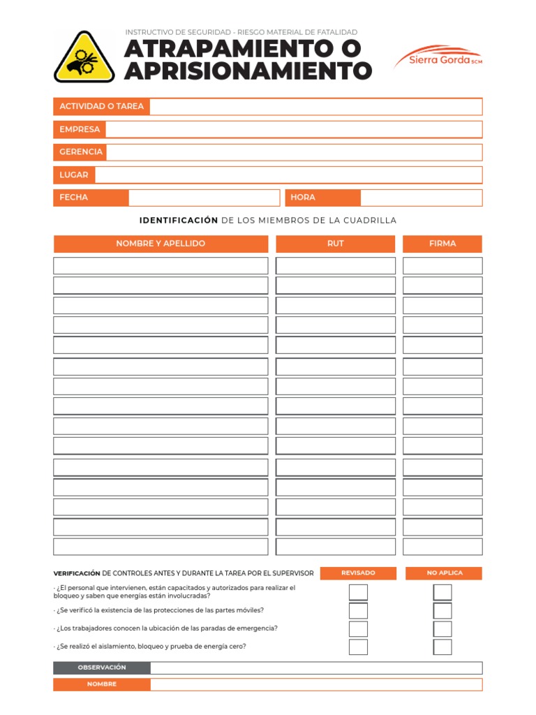 Atrapamiento y Aprisionamiento (31168) | PDF