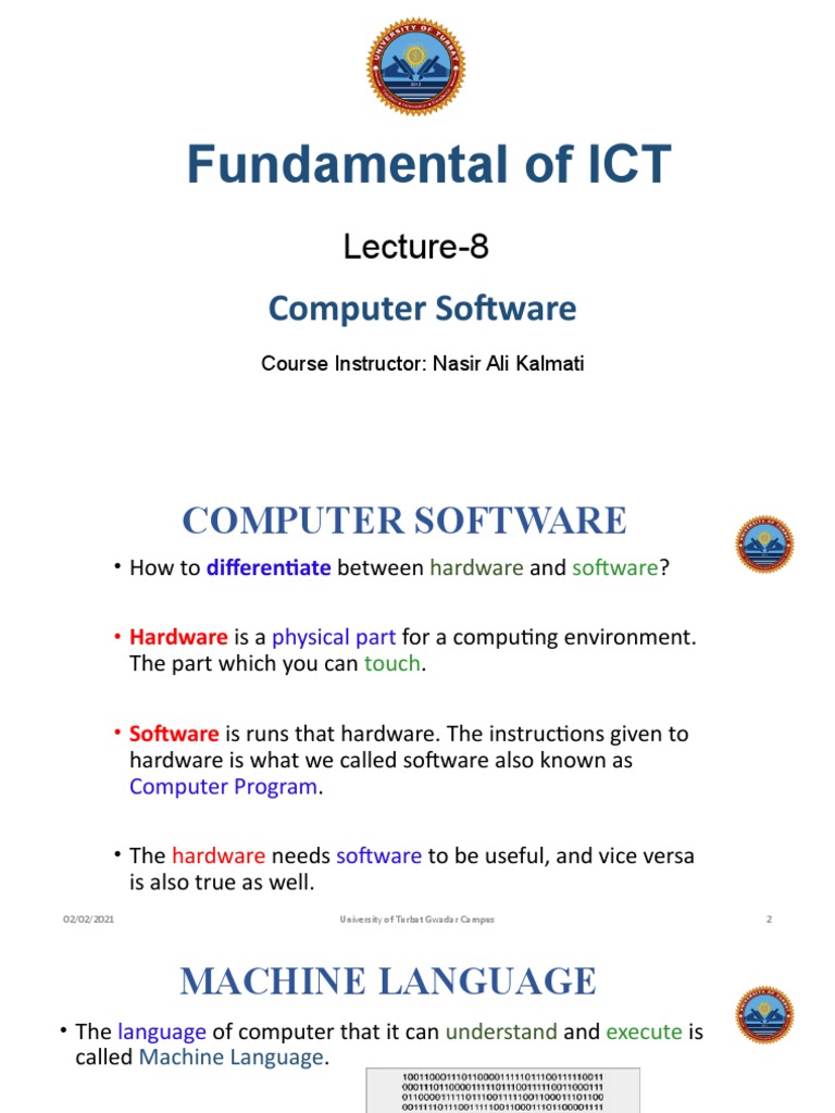 Ict Lecture 08 Computer Software Pdf Operating System Software