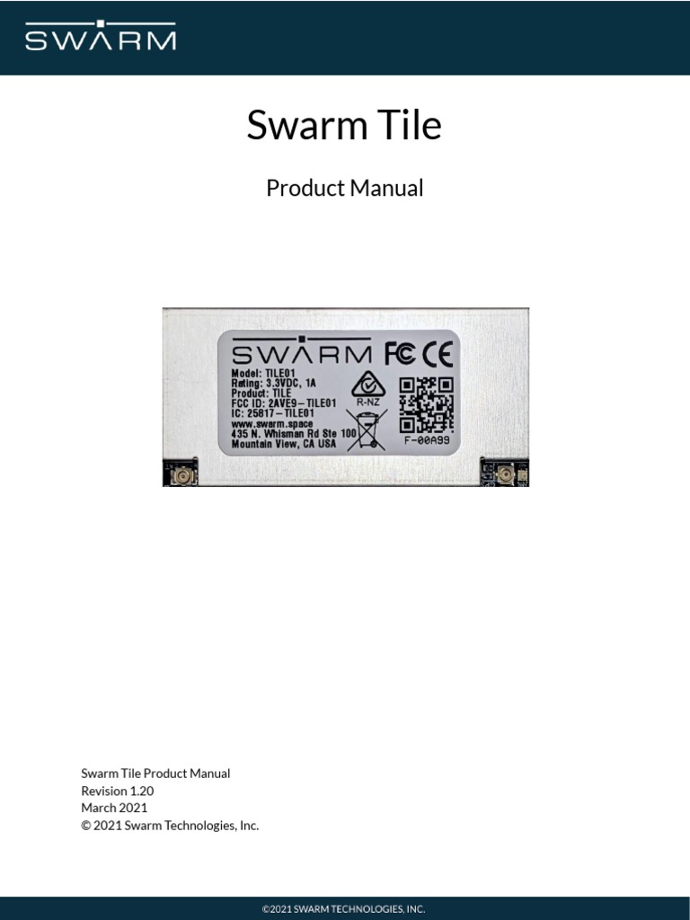 Swarm Tile Product Manual | PDF | Antenna (Radio) | Copyright
