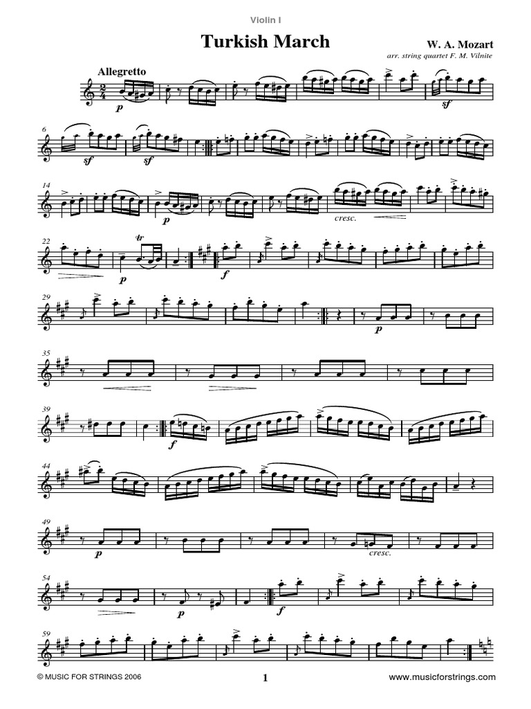 Turkish March VIOLIN I | PDF