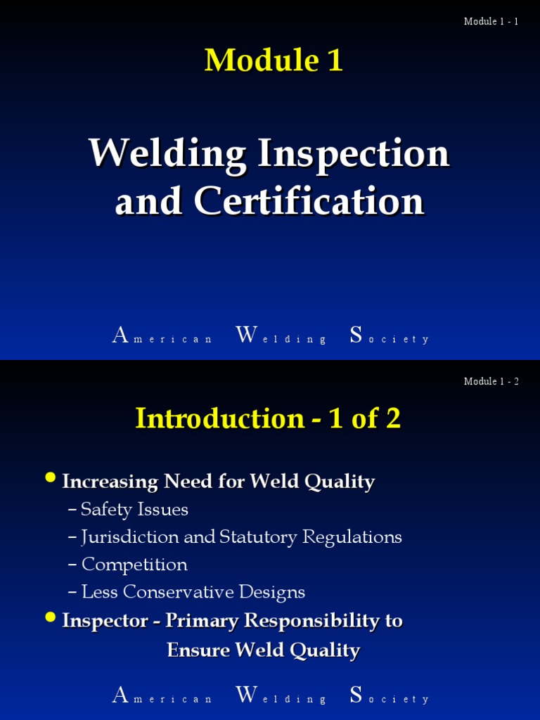 Cwi-Module1 - Welding Inspection & Certification | PDF | Nondestructive ...