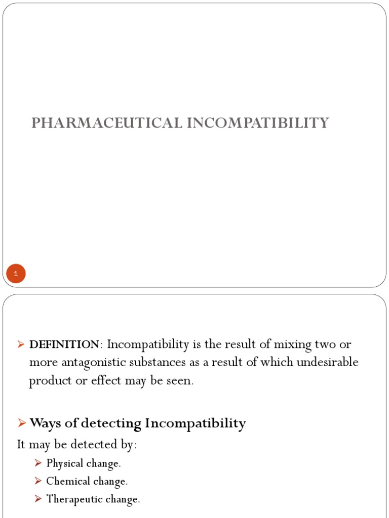 Understanding Pharmaceutical Incompatibility | PDF | Solution | Solubility