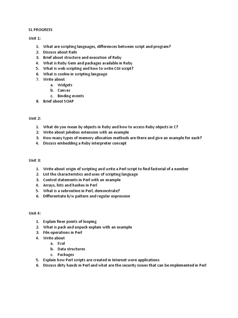 SL Impq | PDF | Scripting Language | Perl