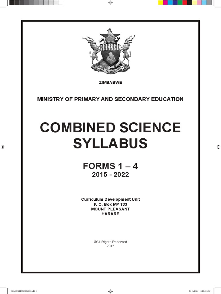 Combined Science Syllabus: Forms 1 - 4 | PDF | Electricity | Science