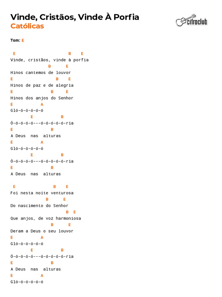 Vinde Cristãos Vinde A Porfia | PDF