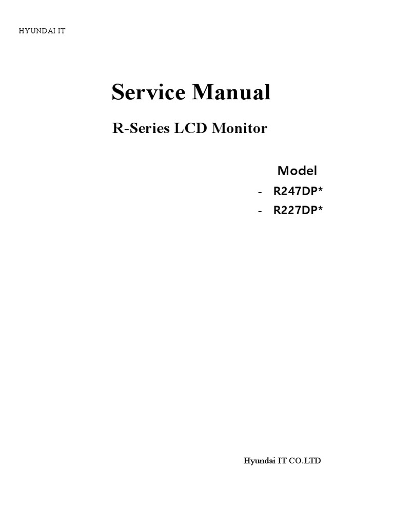 Service Manual | PDF | Computer Monitor | High Voltage