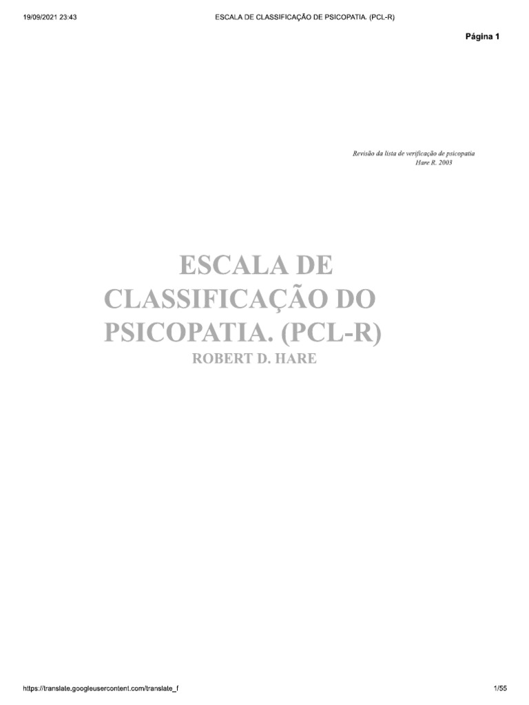 Escala Hare Traduzida | PDF