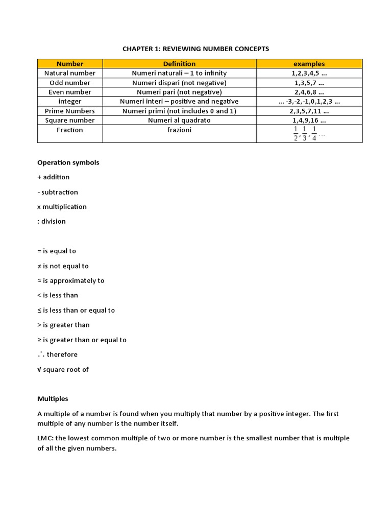 Chapter 1: Reviewing Number Concepts Number Examples | PDF | Numbers | Triangle