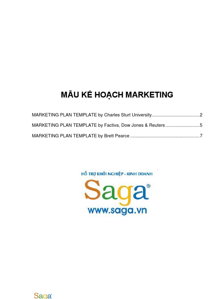 Mau Ke Hoach Marketing | PDF