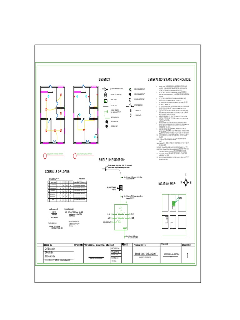 Legends: General Notes and Specification:: Electrical Lighting Layout ...