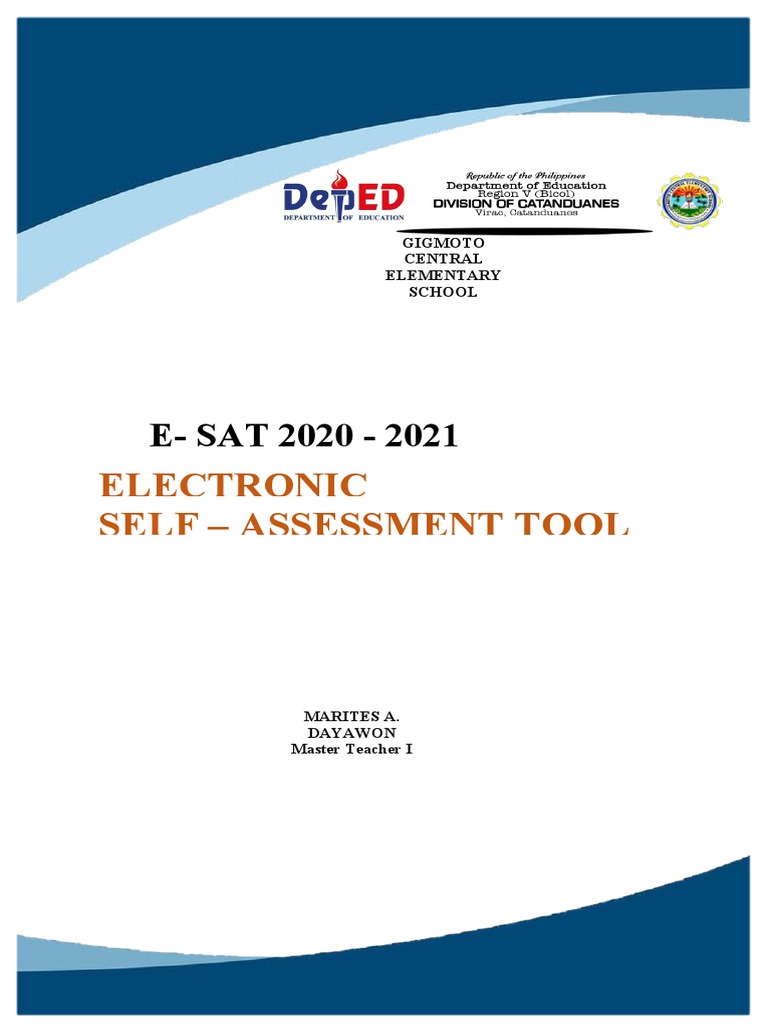 Self - Assessment Tool Electronic: E-SAT 2020 - 2021 | PDF