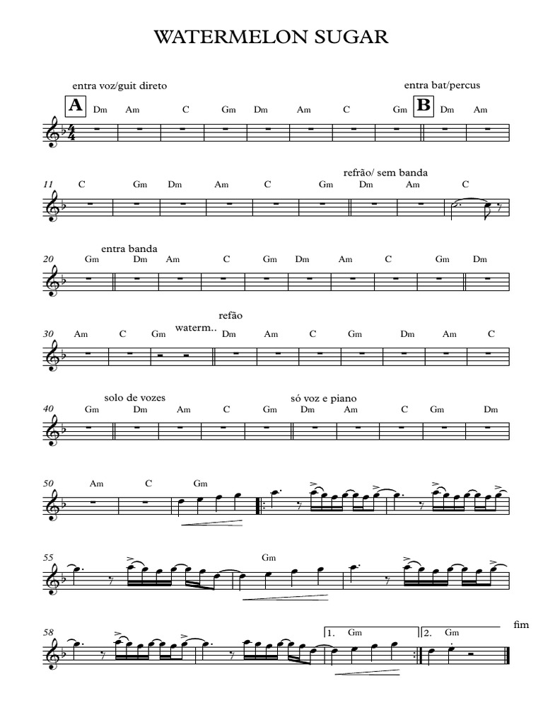 WATERMELON SUGAR - Full Score | PDF