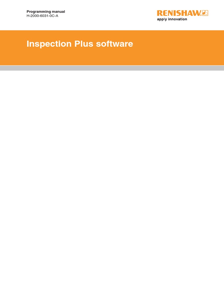 Inspection Plus Software: Programming Manual | PDF | Calibration ...
