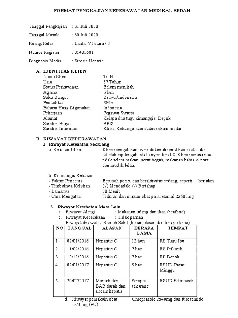 Format Pengkajian Keperawatan Medikal Bedah - Encef Rifqi Ramdhani | PDF