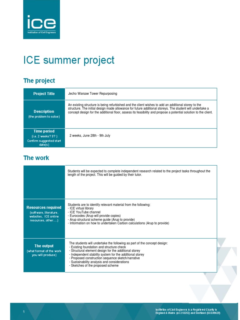 2021 ICE Summer Project 20 - Arup Structural Engineers Task | PDF | Design