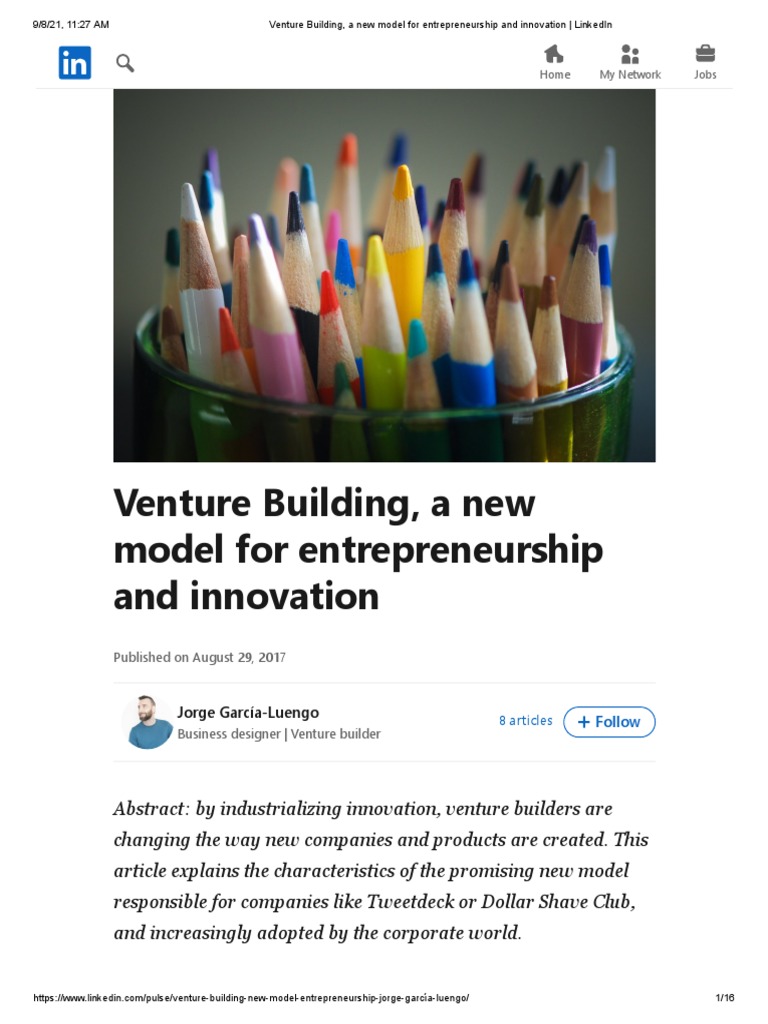 Venture Building: A New Business Model | PDF | Venture Capital ...