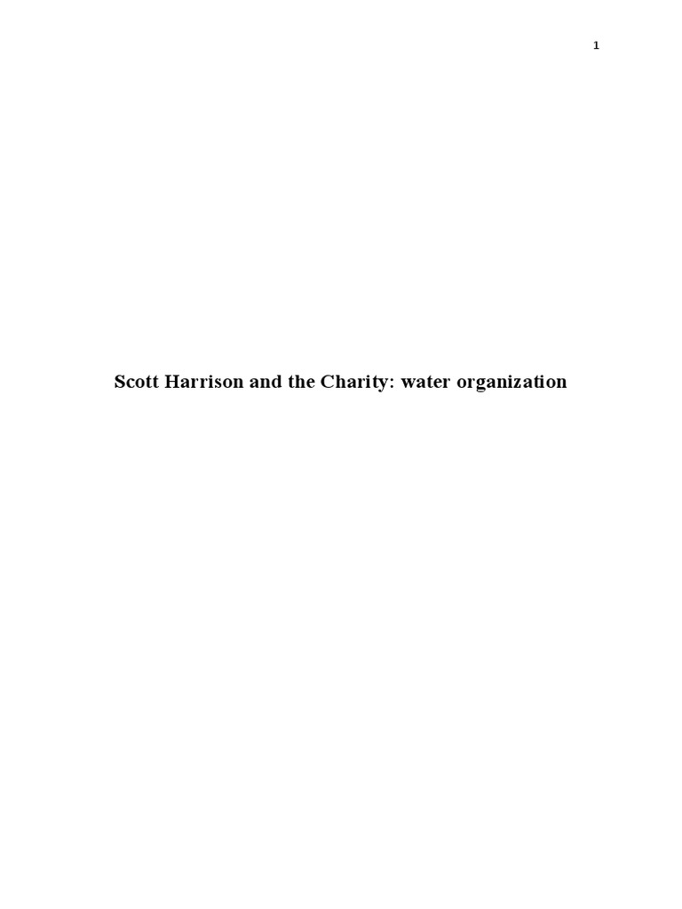 Scott Harrison and The Charity: Water Organization | PDF | Water ...