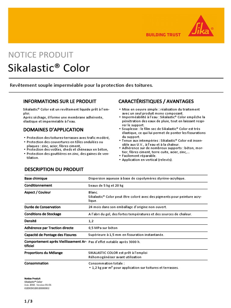 Sikalastic Color | PDF | Béton | Zinc