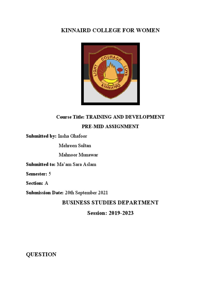 TRAINING AND DEVELOPMENT Assignment 1 | PDF | Telecommuting | Libraries