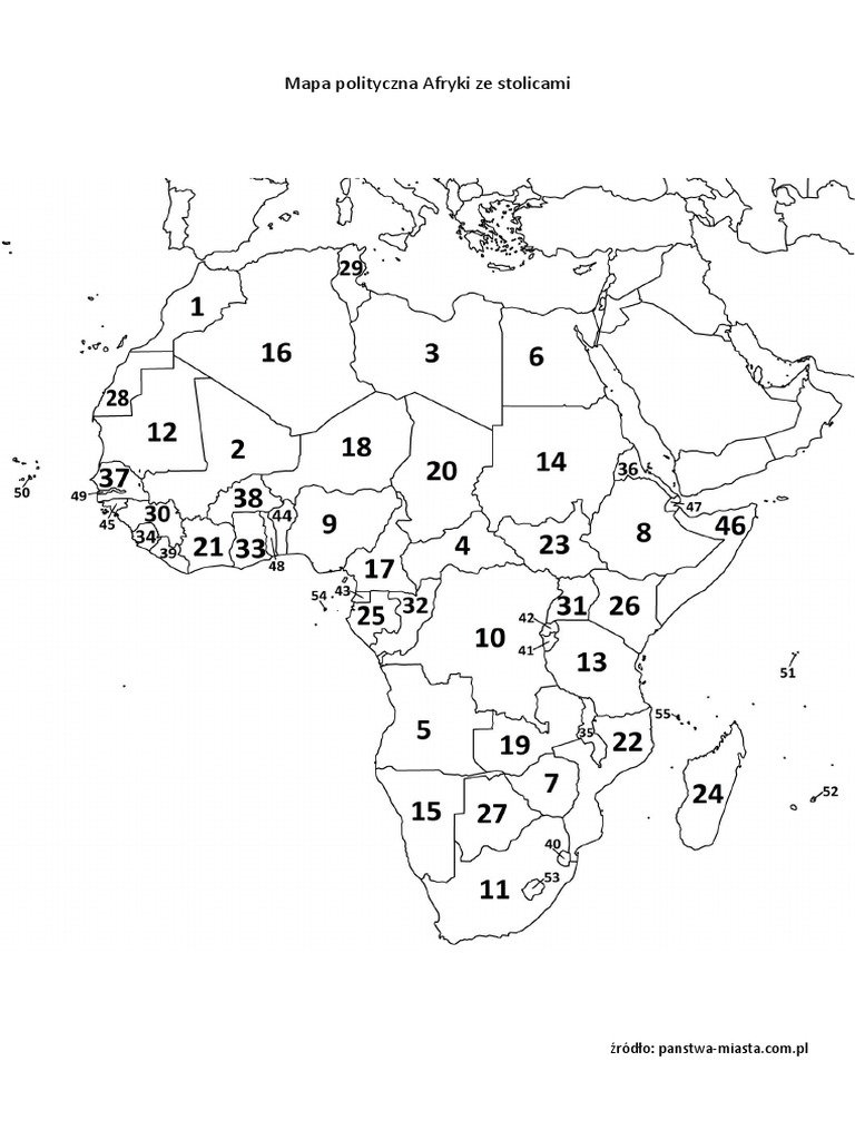 Mapa Polityczna Afryki Ze Stolicami 1 | PDF