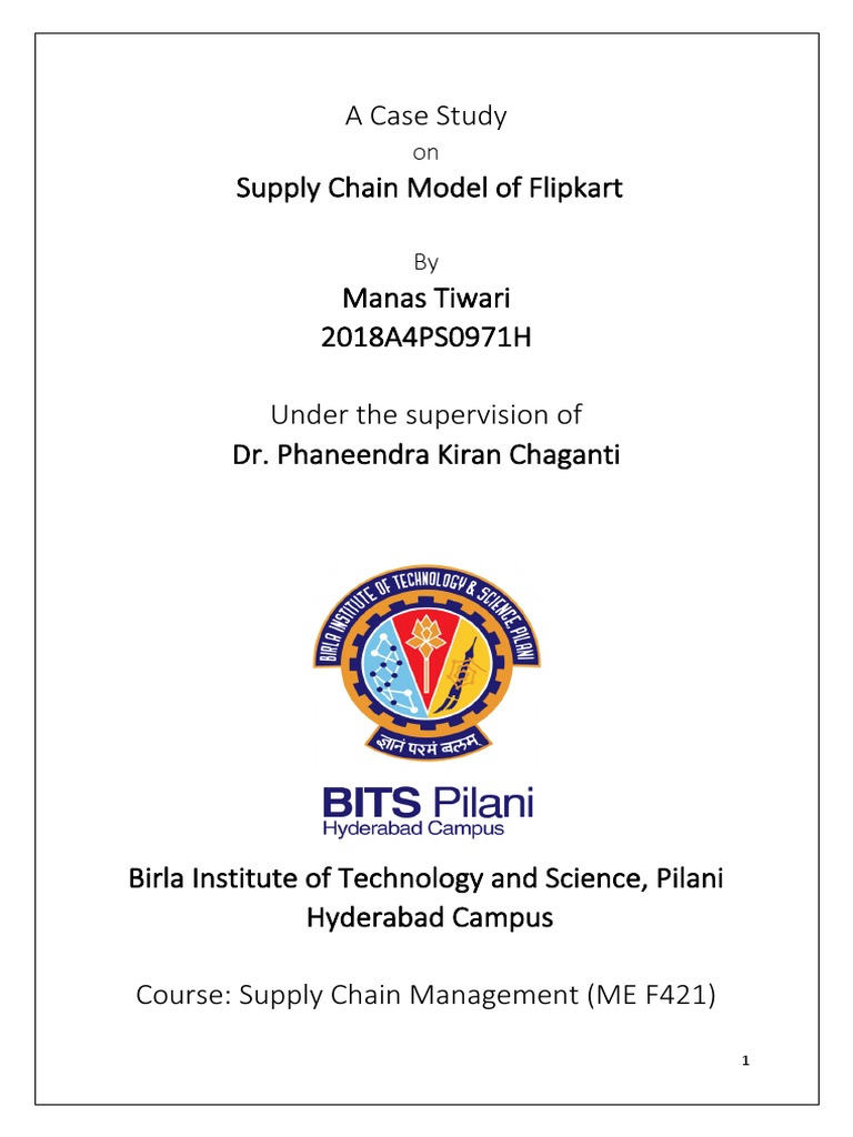 A Case Study Supply Chain Model of Flipkart | PDF | E Commerce | Supply ...