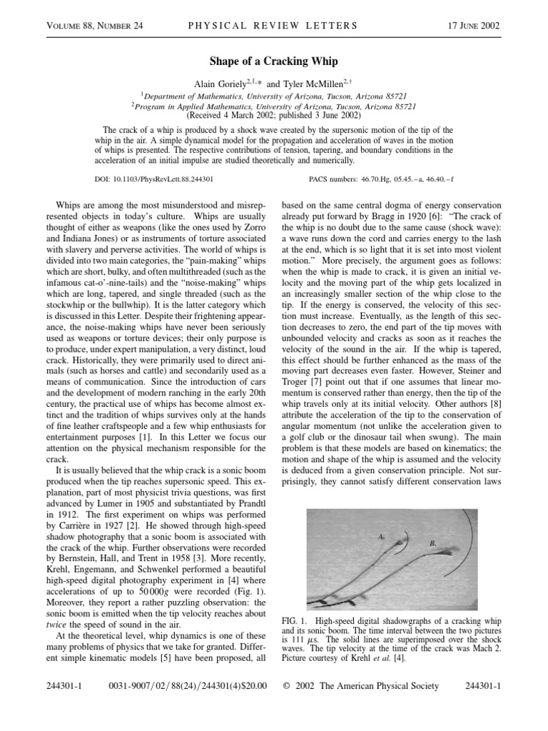 Whip | PDF | Force | Acceleration