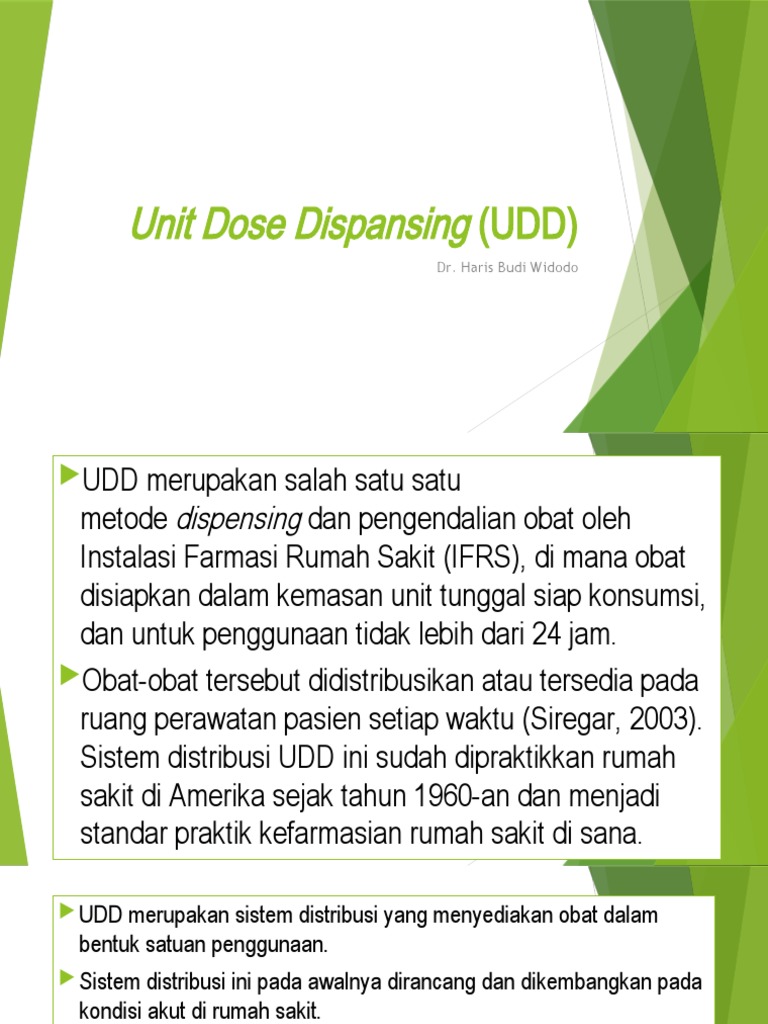 Sistem Unit Dose Dispensing (UDD) | PDF | Pengembangan Diri | Kesehatan ...