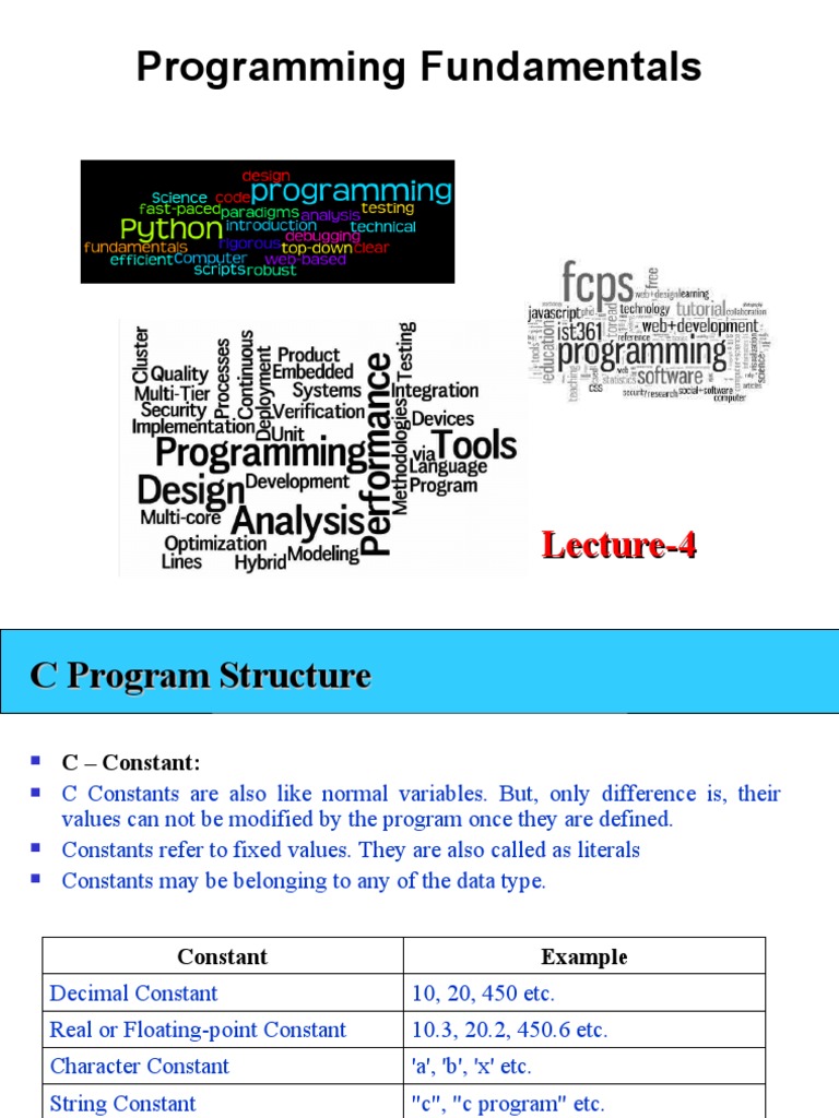 PF Lecture4 | PDF | Boolean Data Type | C (Programming Language)