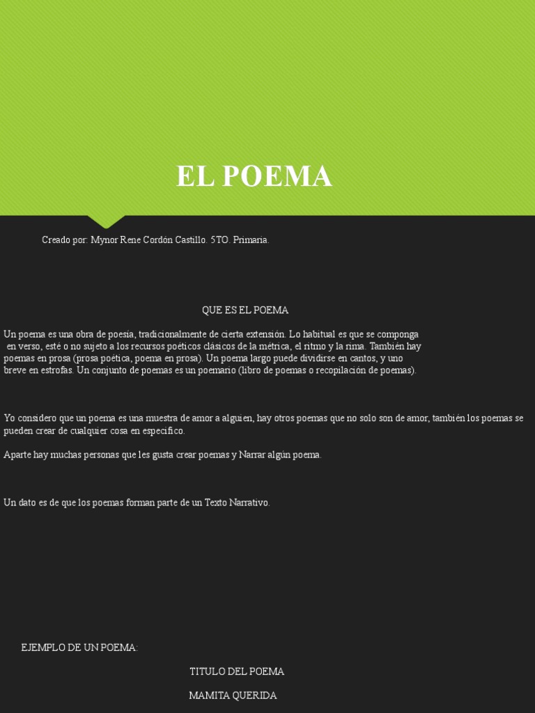 El Poema Presentacion Mynor | PDF | Poesía | Clásicos
