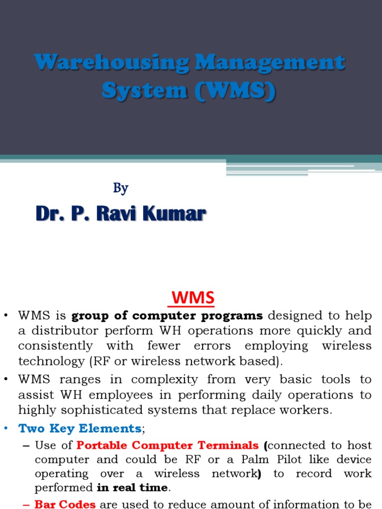 Warehousing Management System (WMS) | PDF | Inventory | Warehouse