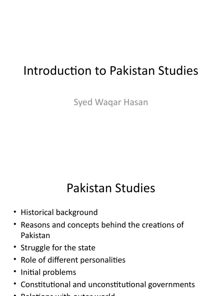 Introduction To Pakistan Studies | PDF | Pakistan | British Raj