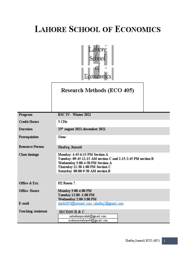 Research Methods Course Outline 2021 | PDF | Quantitative Research ...