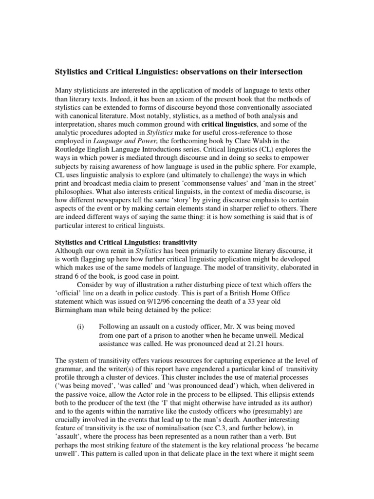 Stylistics | PDF