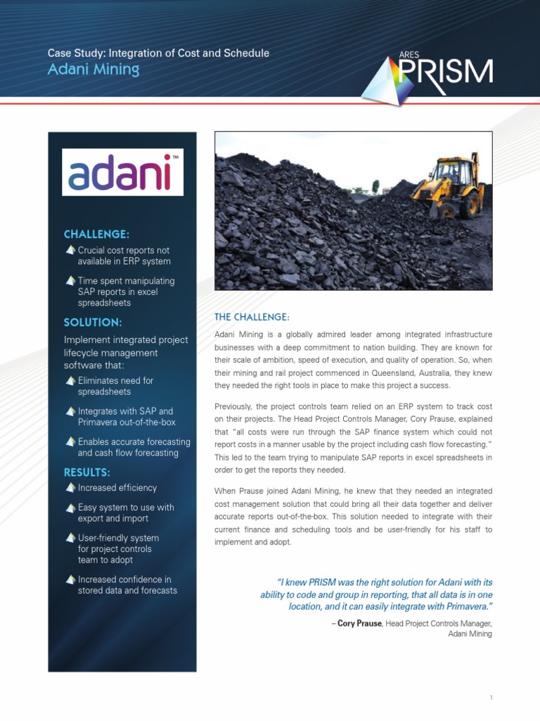 Case Study - Adani Mining | PDF | Business | Computing