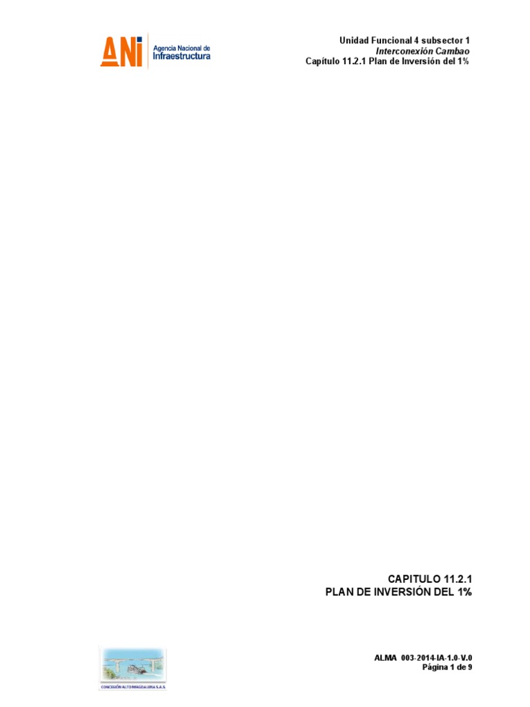 EIA UF4 1 CAP 11-2-1 Plan de Inversion 1% | PDF | Ecología | Conservación del medio ambiente