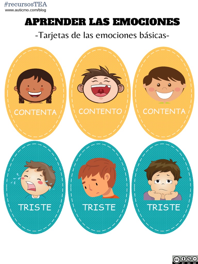 APRENDER LAS EMOCIONES Tarjetas de Las Emociones Básicas Auticmo | PDF