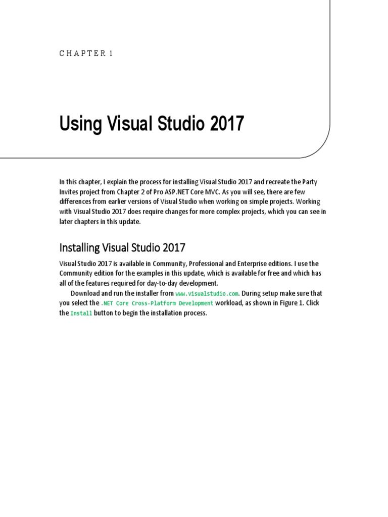01 - Using Visual Studio 2017 | PDF | Microsoft Visual Studio ...