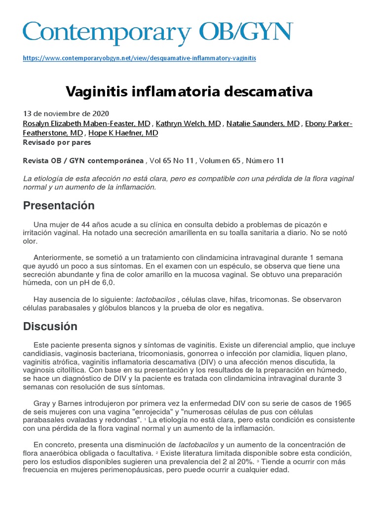 Vaginitis Inflamatoria Descamativa | PDF | Candidiasis | Medicina