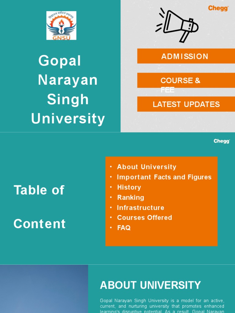 Gopal Narayan Singh University - (GNSU), Rohtas | PDF | Bachelor's Degree | Cafeteria