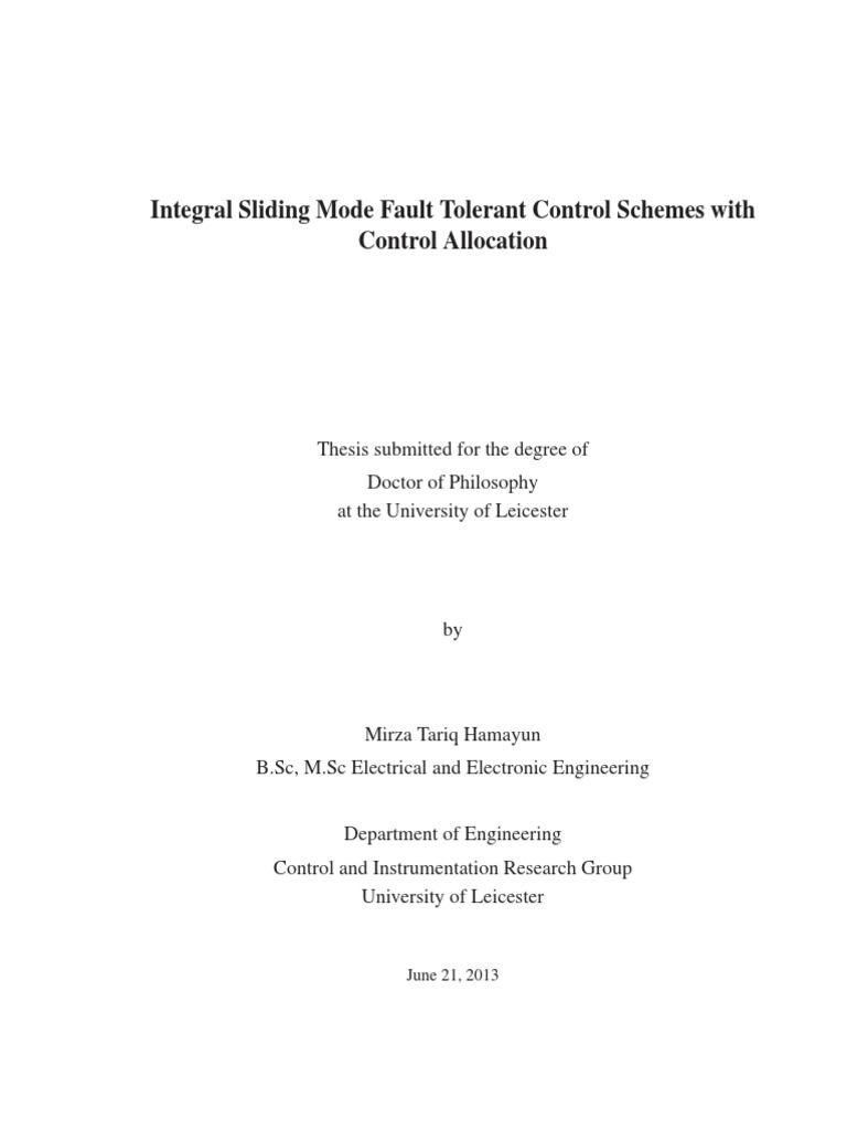 Integral Sliding Mode Fault Tolerant Control Schemes With Control Allocation Pdfdrive Pdf