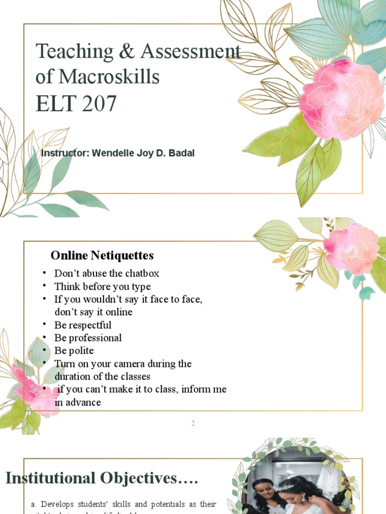 Macro Skills Powerpoint | PDF | Learning | Curriculum