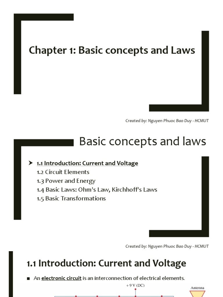 Chapter 1: Basic Concepts and Laws: Created By: Nguyen Phuoc Bao Duy ...