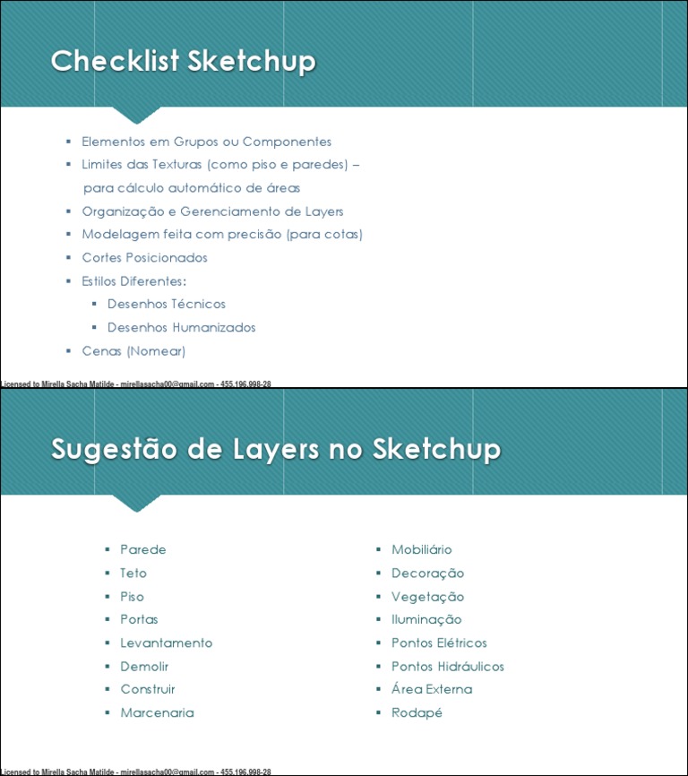 Checklist Sketchup | PDF