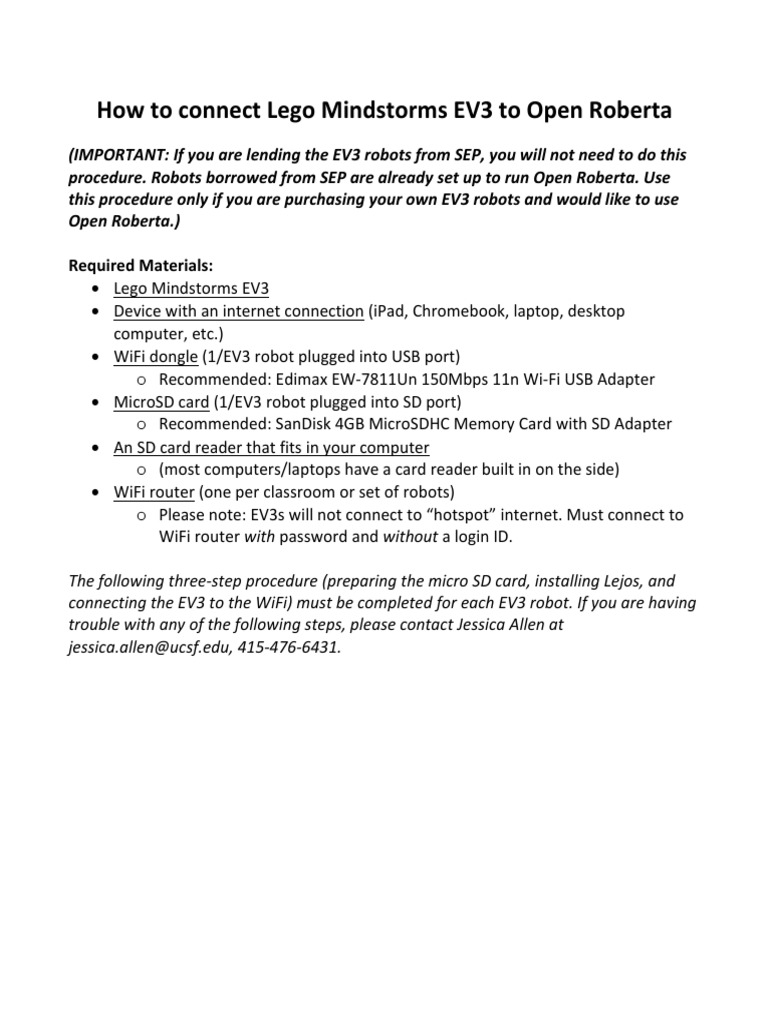 How To Connect Lego Mindstorms EV3 To Open Roberta | PDF | Wi Fi | Booting
