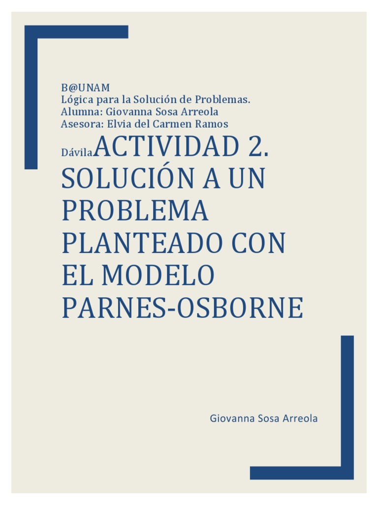 GiovannaSosa - Actividad 2. Solución A Un Problema Planteado Con El ...