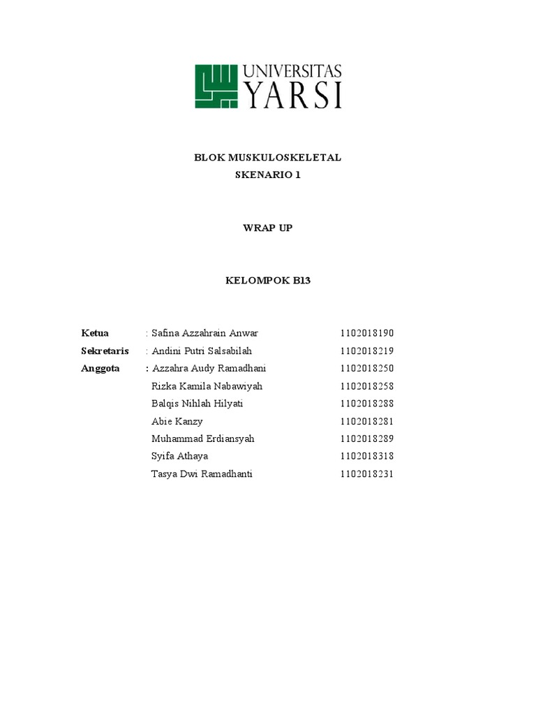 WRAP UP SK1. Blok Muskuloskeletal | PDF